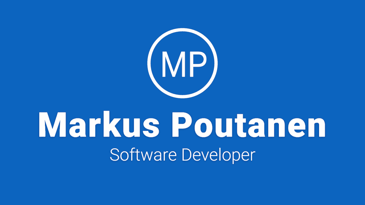 Markus Poutanen - Software Developer